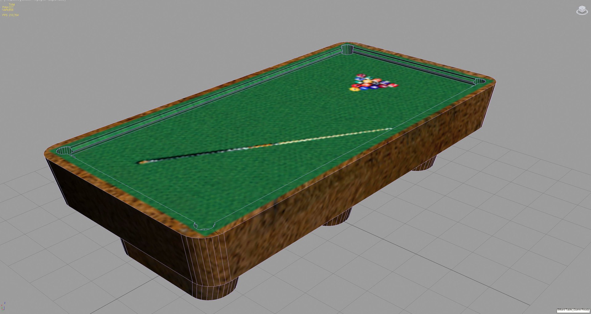 Billiard Table Game Ready Model - TurboSquid 2046469