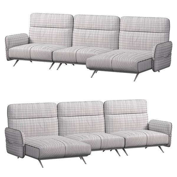 modelo 3d Pablo leather sofa by Natuzzi - TurboSquid 1958130