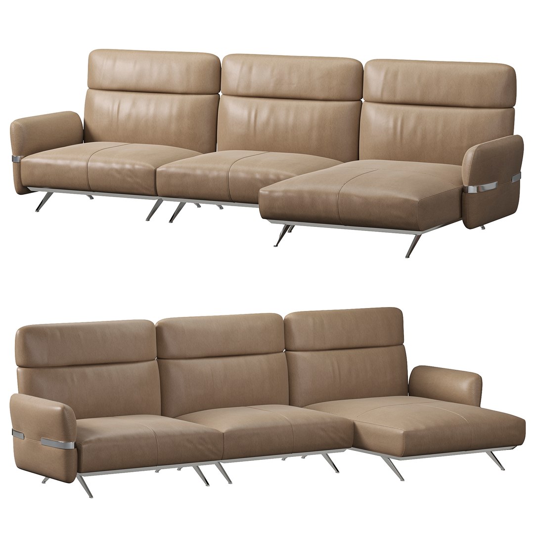 Pablo Leather Sofa By Natuzzi Model - TurboSquid 1958130
