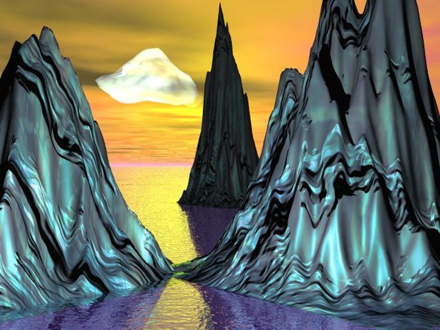 Colourful Scene Sunset 3d Model