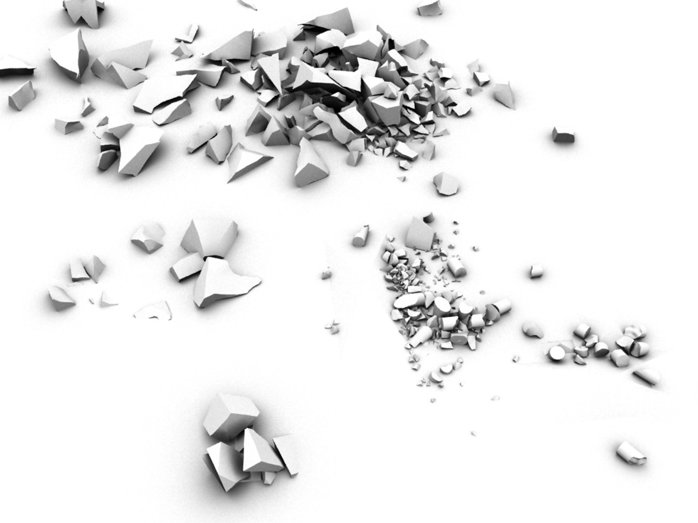 Pieces Rubble 3d Model
