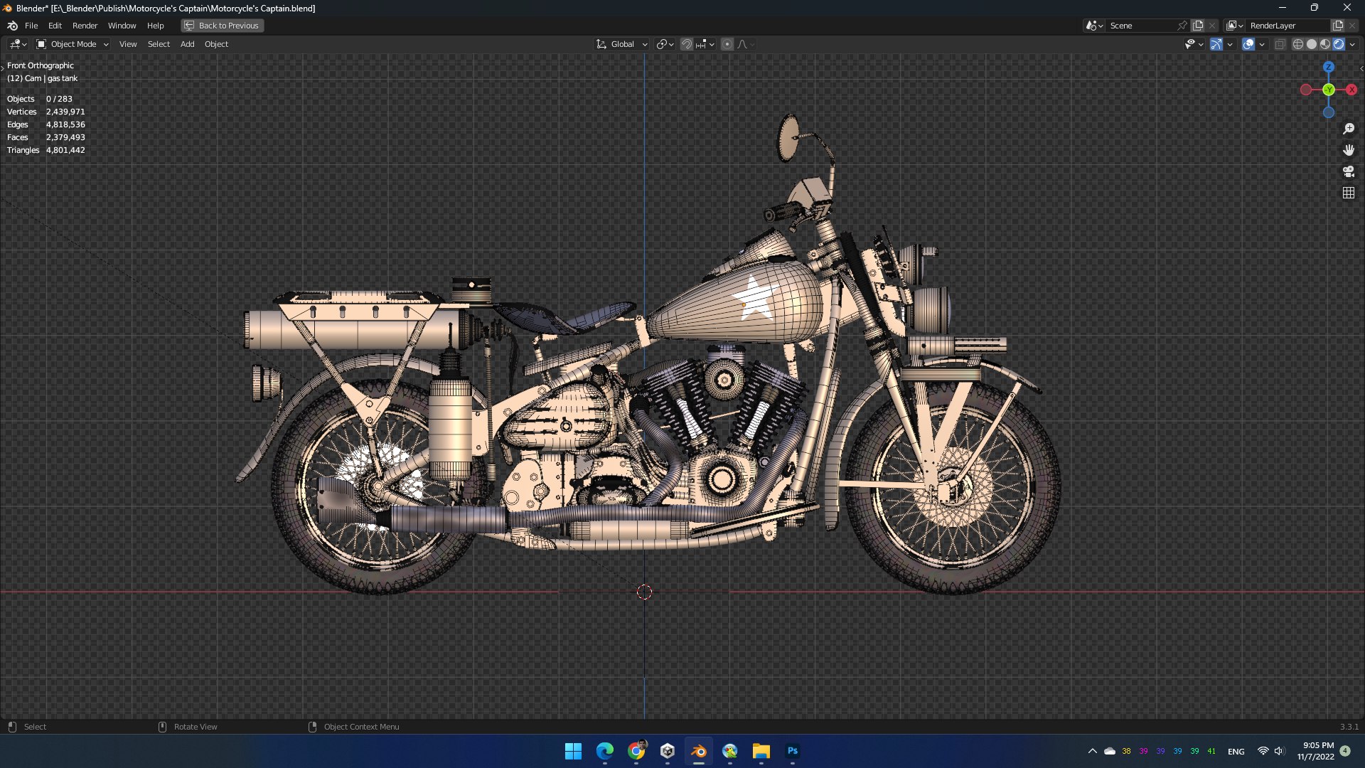 3D Model Captain Motorcycle - TurboSquid 1984060