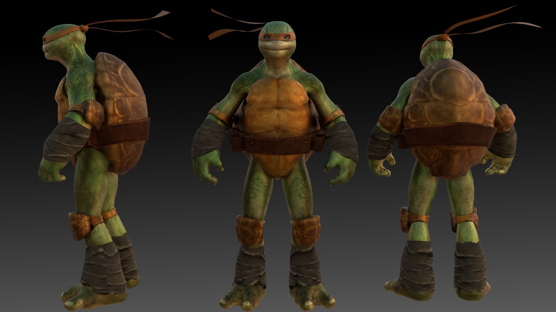 3D Michelangelo TMNT 3D Model High Quality Rigged Model - TurboSquid ...