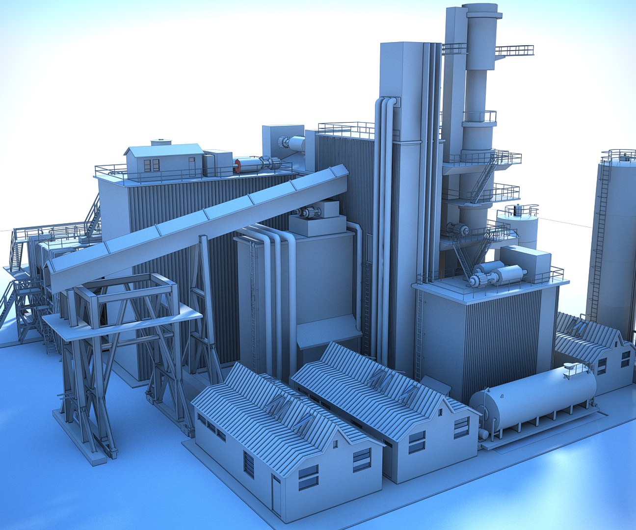 Generic White Factory 3D Model - TurboSquid 1411473