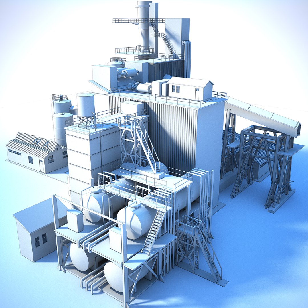 Generic White Factory 3D Model - TurboSquid 1411473