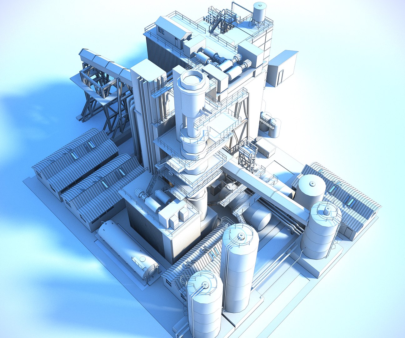 Generic White Factory 3D Model - TurboSquid 1411473