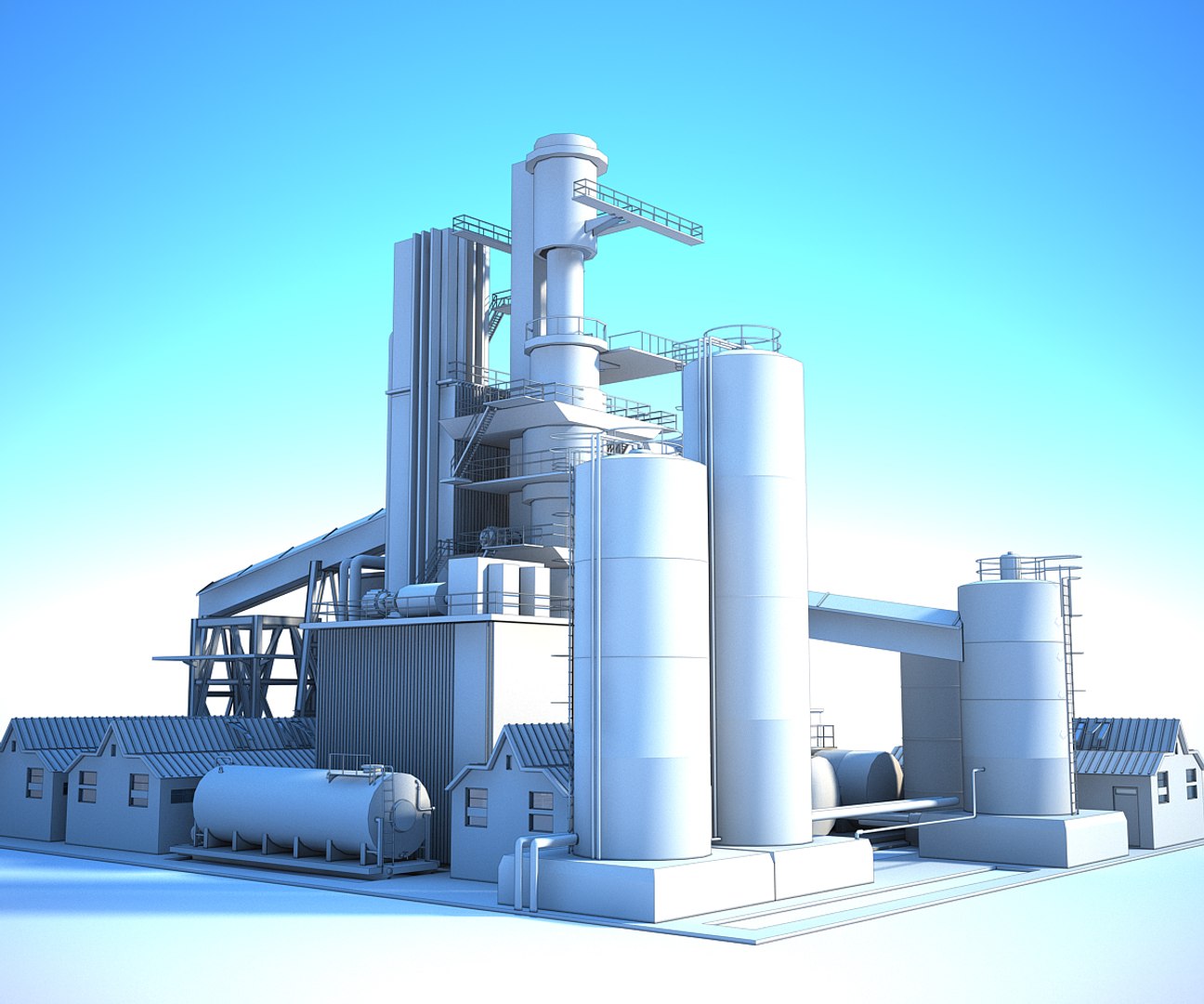Generic White Factory 3D Model - TurboSquid 1411473