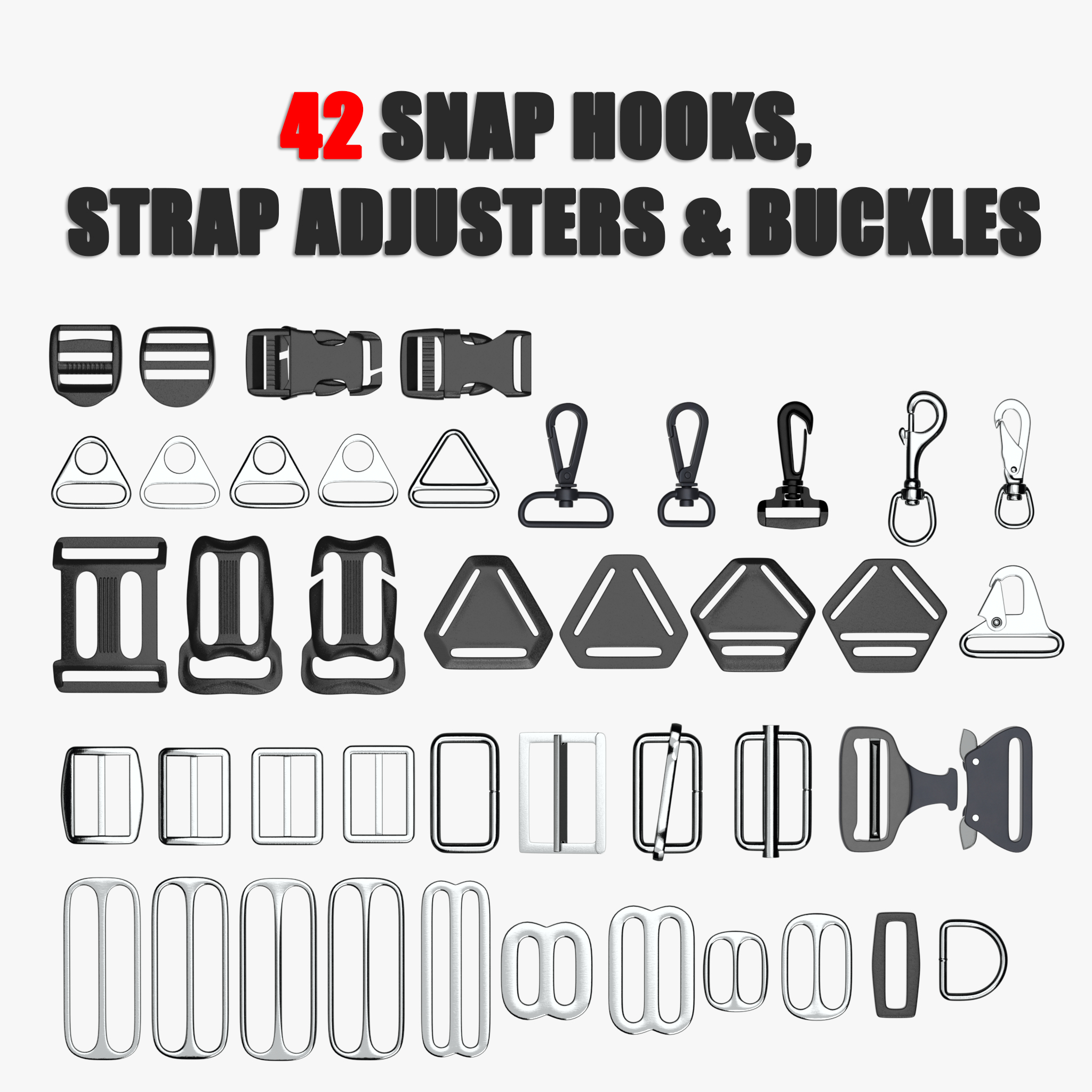 Hooks snap buckle 3D model - TurboSquid 1684365