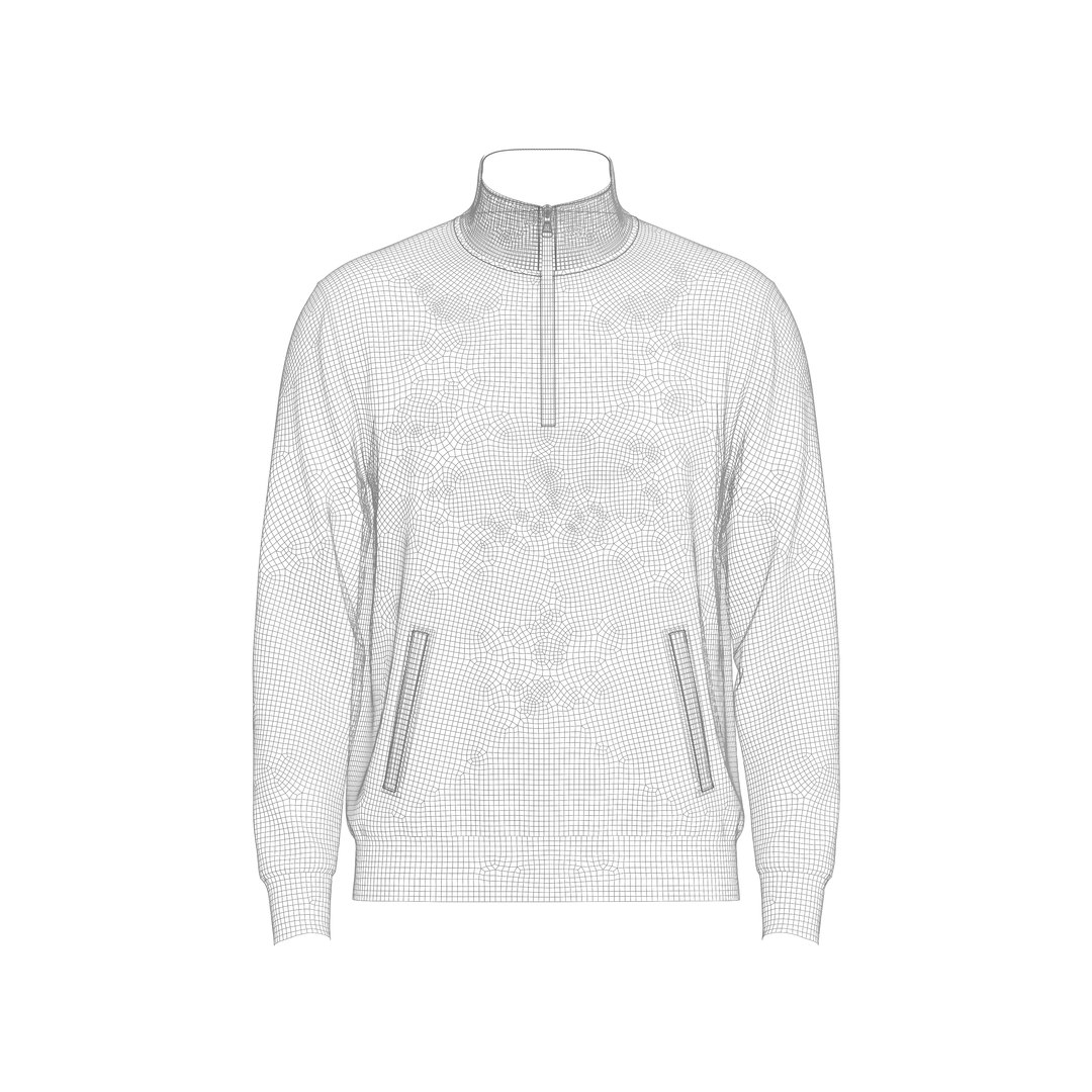 Quarter Zip Stand Collar Jacket 3D Model 3D Model - TurboSquid 2322260
