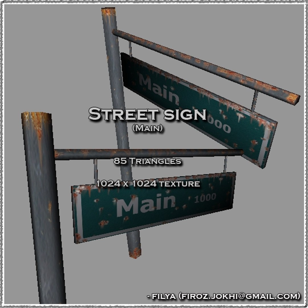 3d 3ds Street Sign Urban Pack