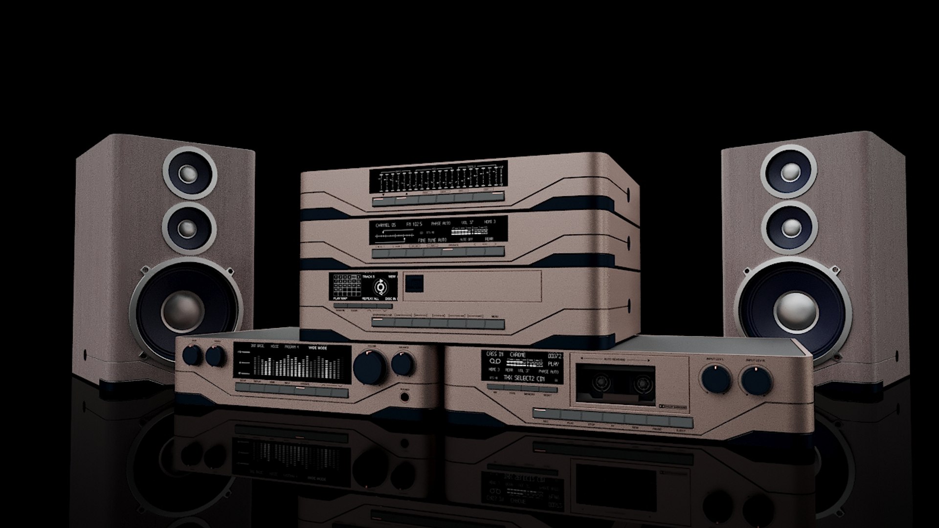 3D Model Hi-fi Multi Component - TurboSquid 1571954