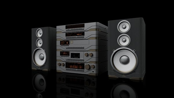 3d hi-fi stereo studio model