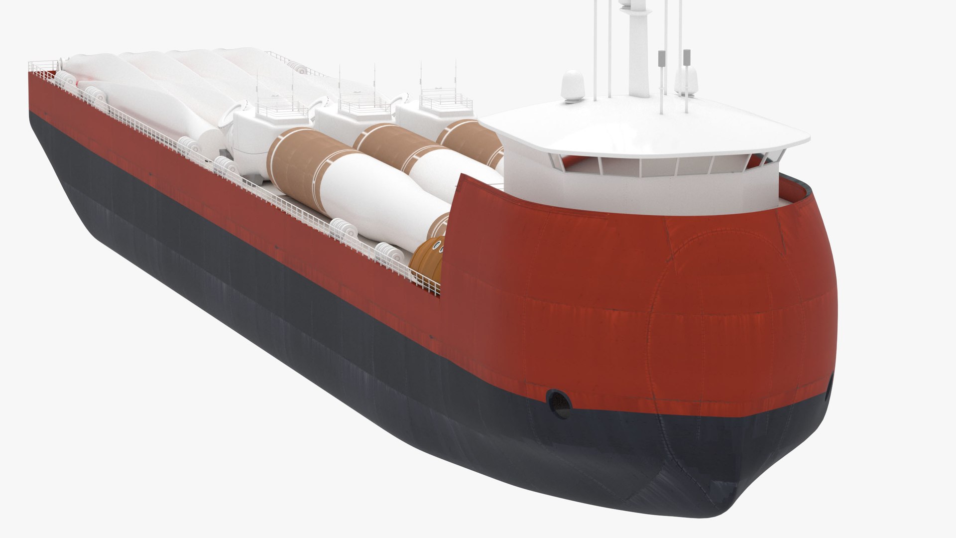 Wind Turbine Assembly Barge Model - TurboSquid 2247119