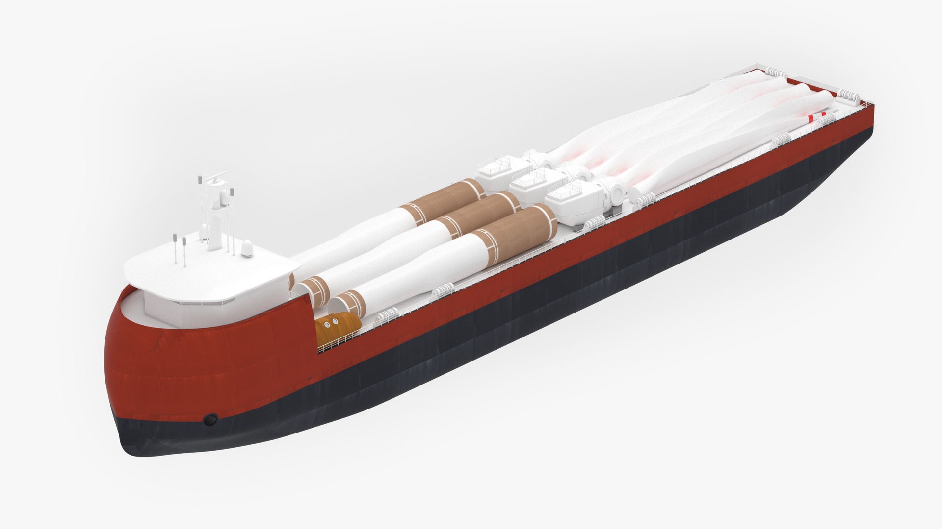 Wind Turbine Assembly Barge Model - TurboSquid 2247119