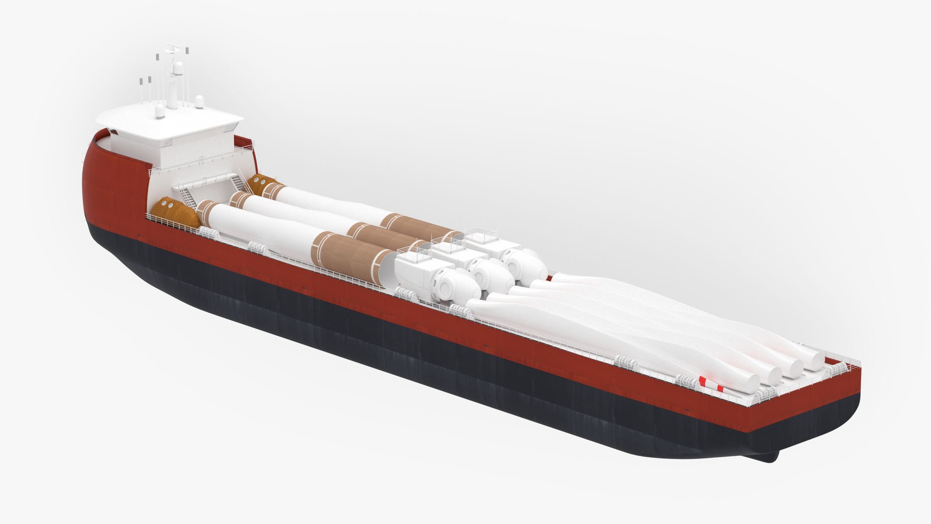 Wind Turbine Assembly Barge Model - TurboSquid 2247119