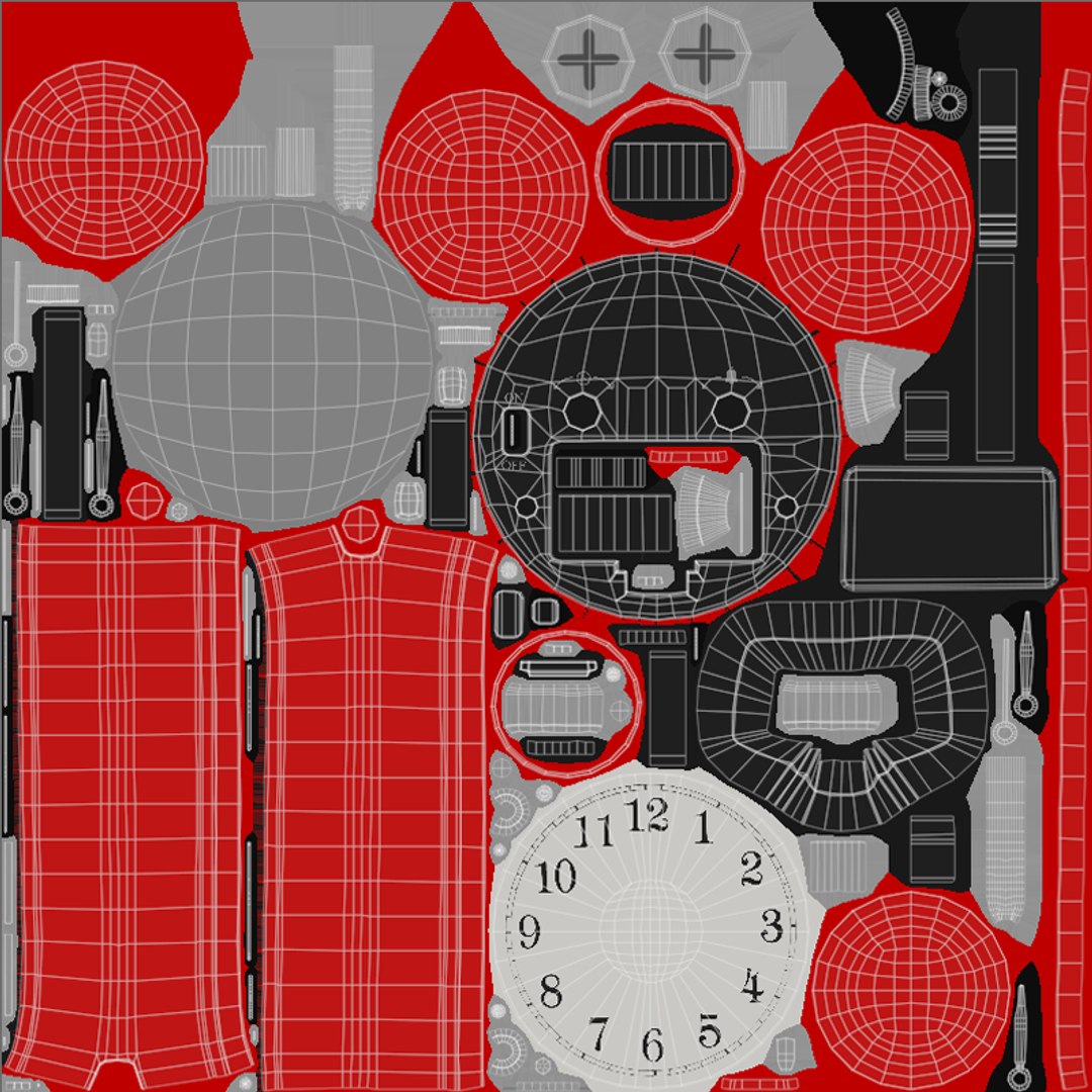 3D Model Retro Alarm Clock Red - TurboSquid 2373635