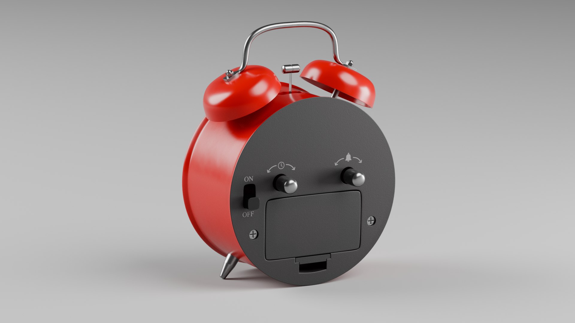 3D Model Retro Alarm Clock Red - TurboSquid 2373635