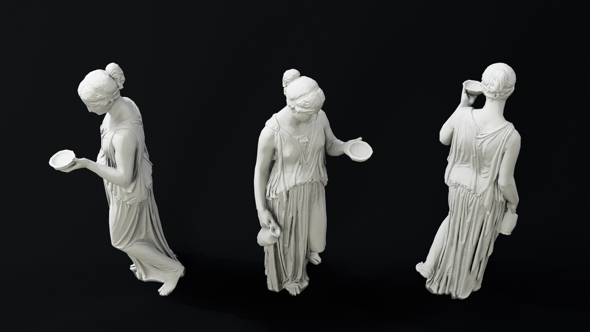 Hebe Goddess Of Youth Sculpture Lowpoly PBR 3D Model - TurboSquid 2239483
