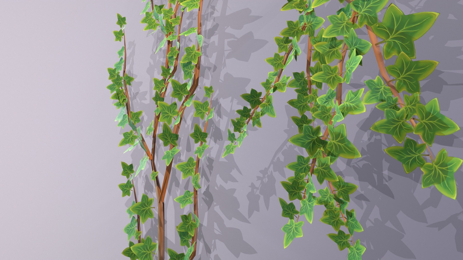 3D Game Asset Of Stylized Lowpoly Ivy Grass And Flower Plants ...