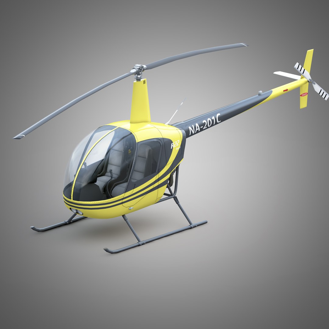 3ds Max Robinson R22 Helicopter Interior
