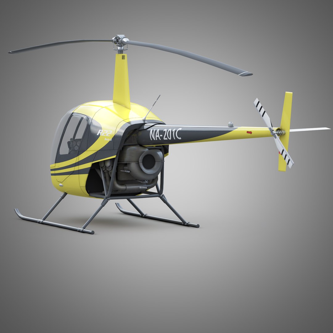 3ds Max Robinson R22 Helicopter Interior