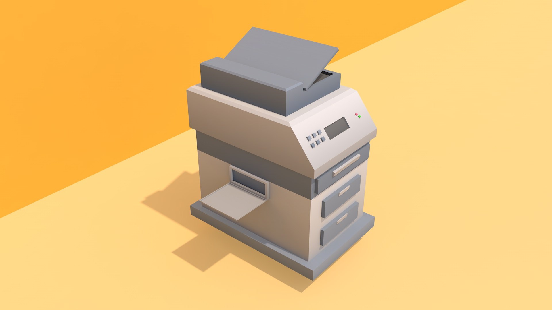Low Poly Office Printer 3D model - TurboSquid 1719027