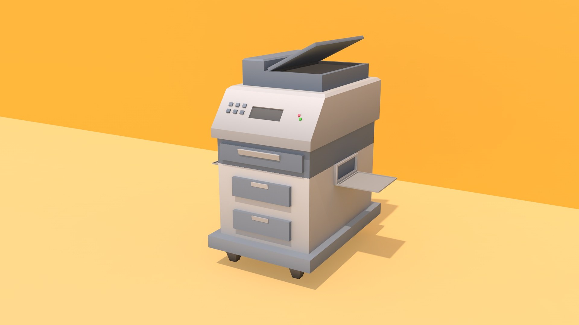 Low Poly Office Printer 3D model - TurboSquid 1719027