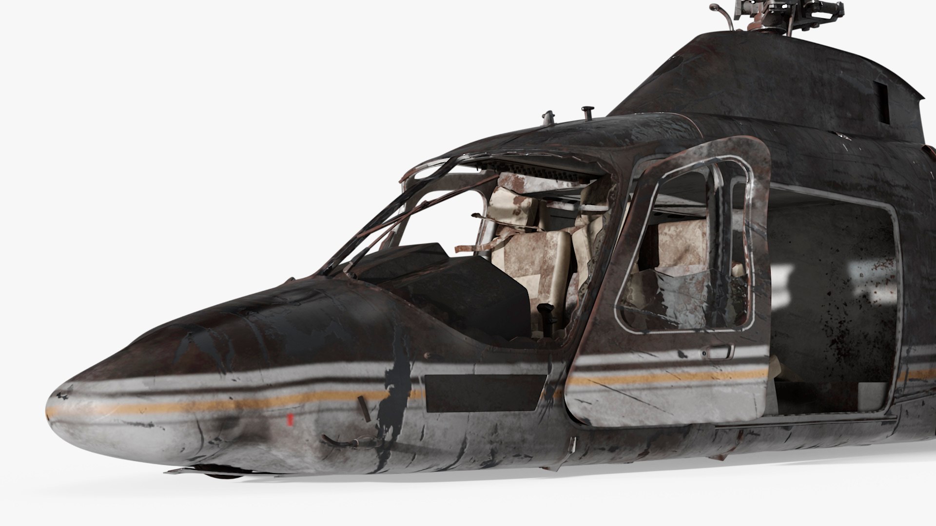 3D Wrecked Fuselage Helicopter - TurboSquid 2374717