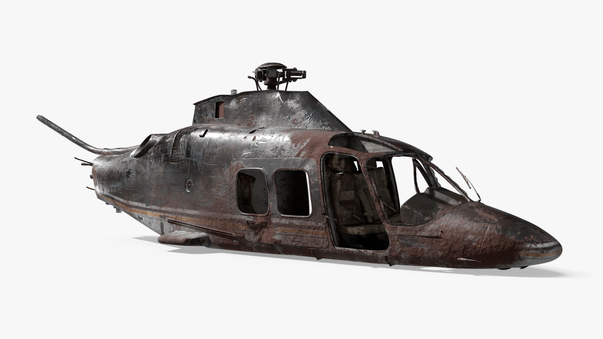 3D Wrecked Fuselage Helicopter - TurboSquid 2374717