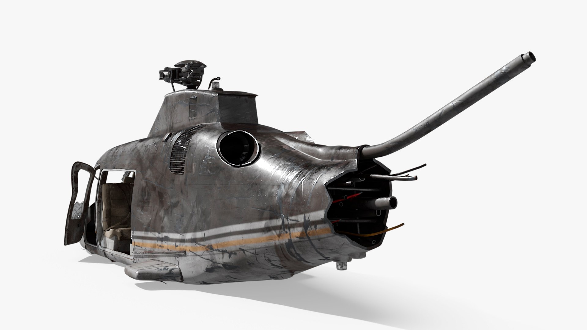 3D Wrecked Fuselage Helicopter - TurboSquid 2374717