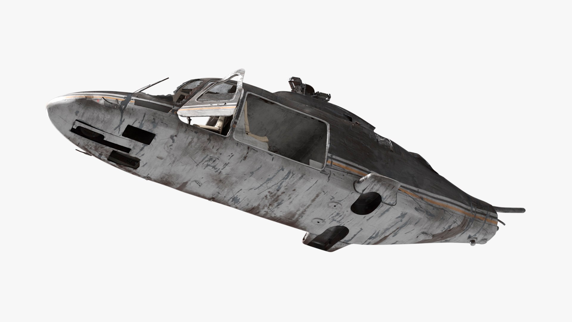 3D Wrecked Fuselage Helicopter - TurboSquid 2374717