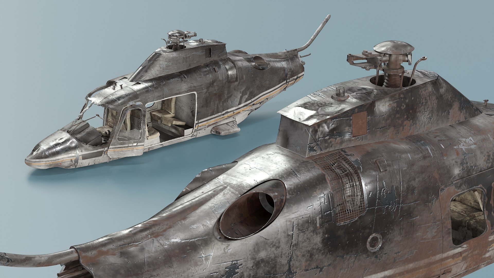 3D Wrecked Fuselage Helicopter - TurboSquid 2374717