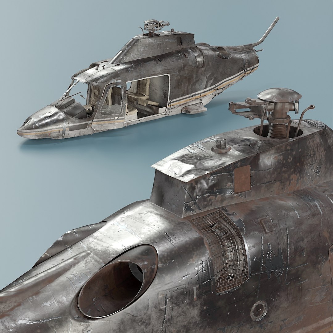 3D Wrecked Fuselage Helicopter - TurboSquid 2374717