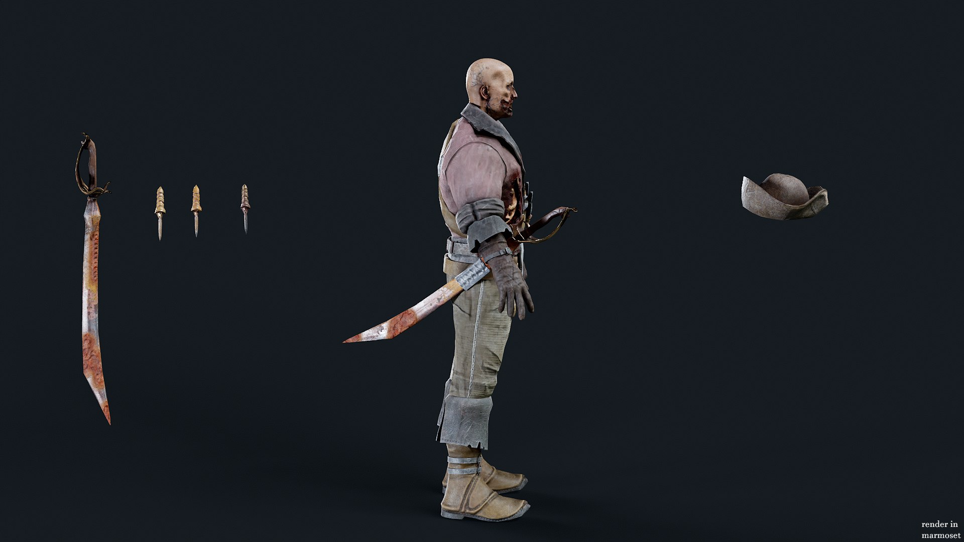 PIRATE UNDEAD 5 3D Model - TurboSquid 2368774