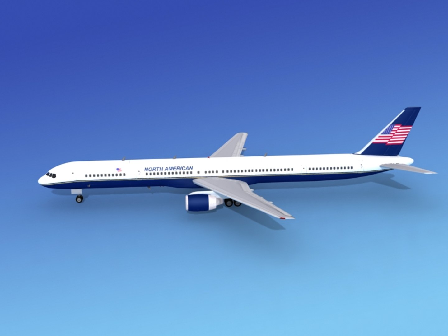 airline boeing 757 757-300 3d model