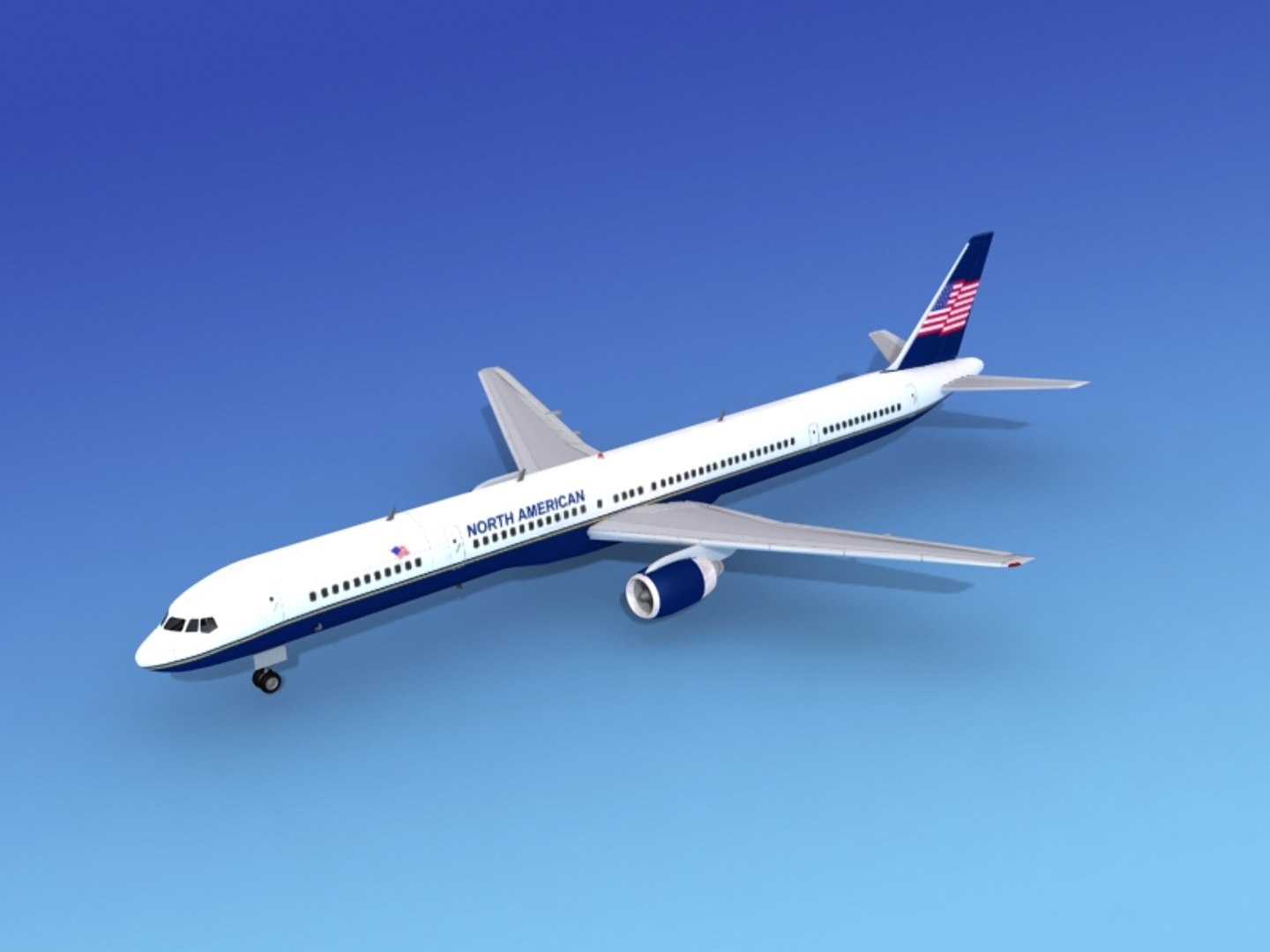 airline boeing 757 757-300 3d model