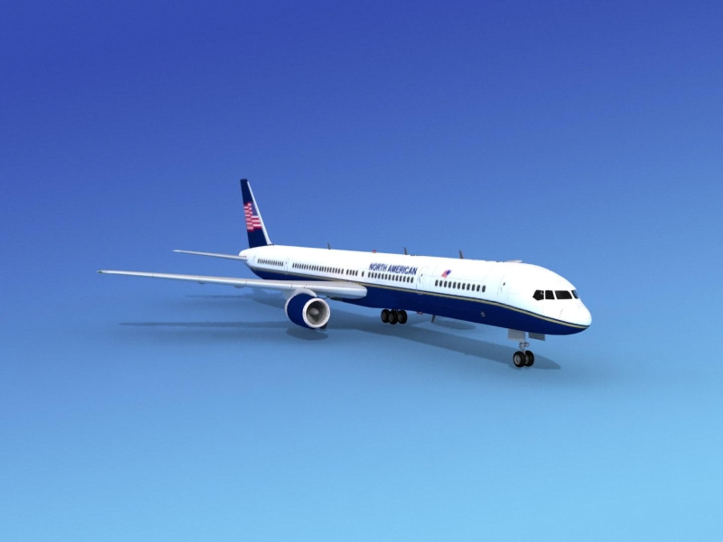 airline boeing 757 757-300 3d model