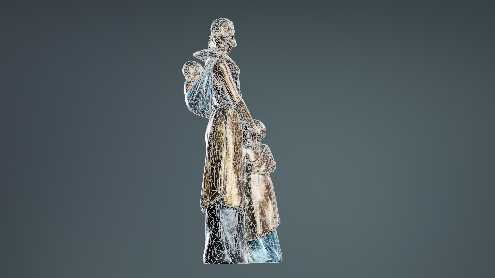 3D Mother With Two Children Remastered - TurboSquid 2363527