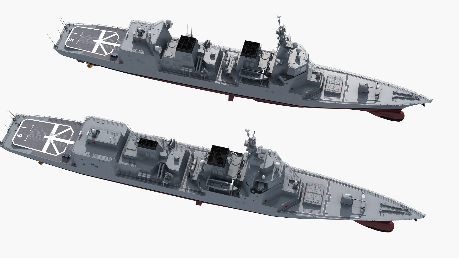 3D Akizuki class and Asahi class destroyer - TurboSquid 2171434