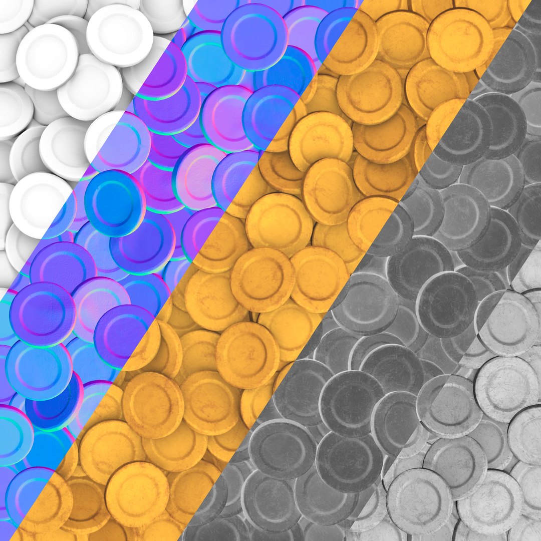 Gold Piles Coin Model - TurboSquid 1701173