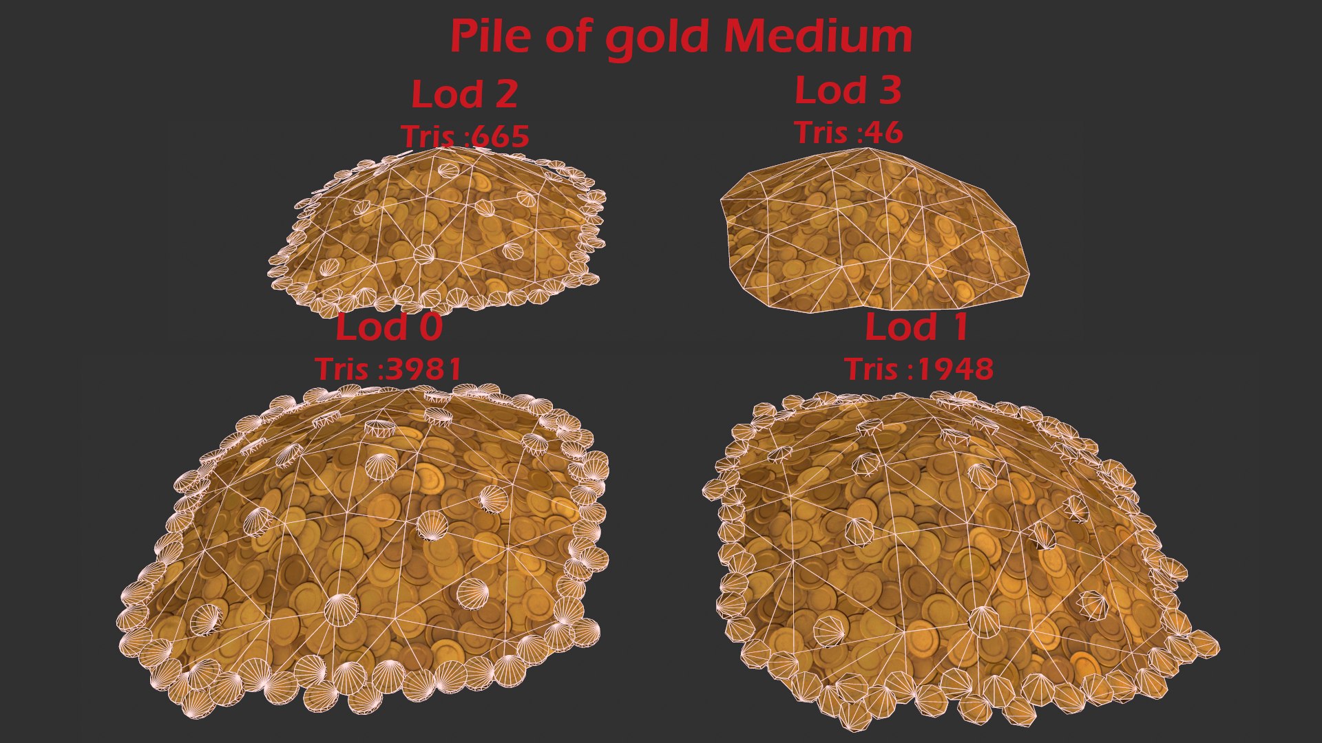Gold Piles Coin Model - TurboSquid 1701173