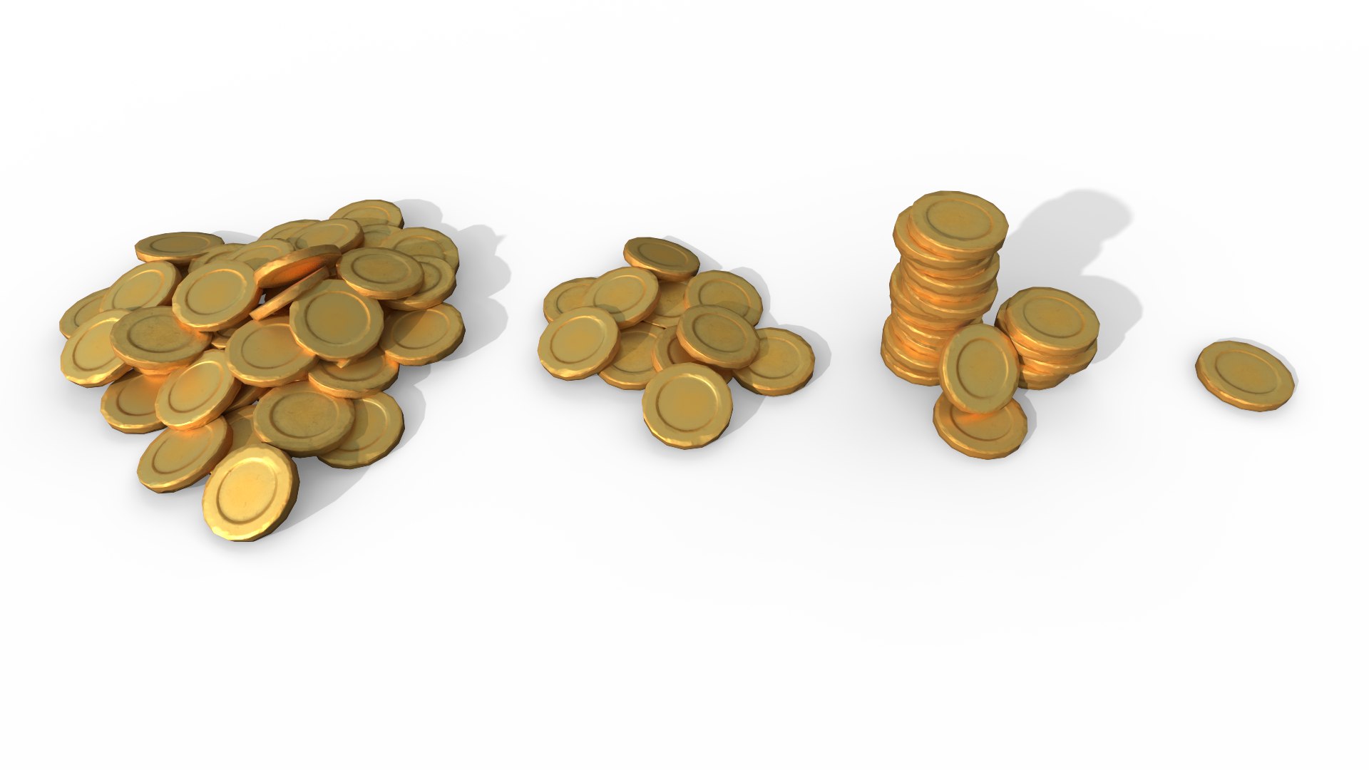 Gold Piles Coin Model - TurboSquid 1701173