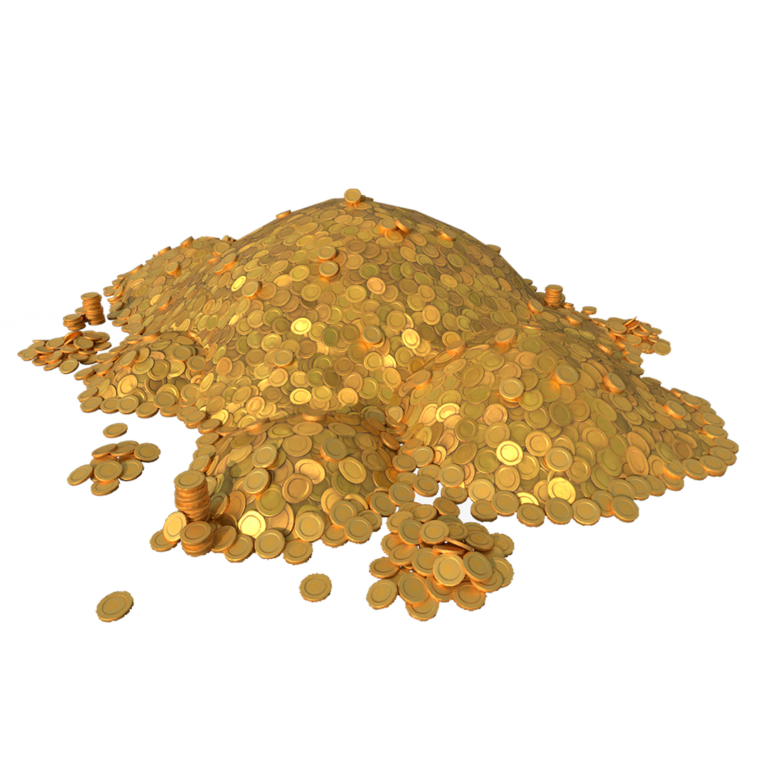 Gold piles coin model - TurboSquid 1701173