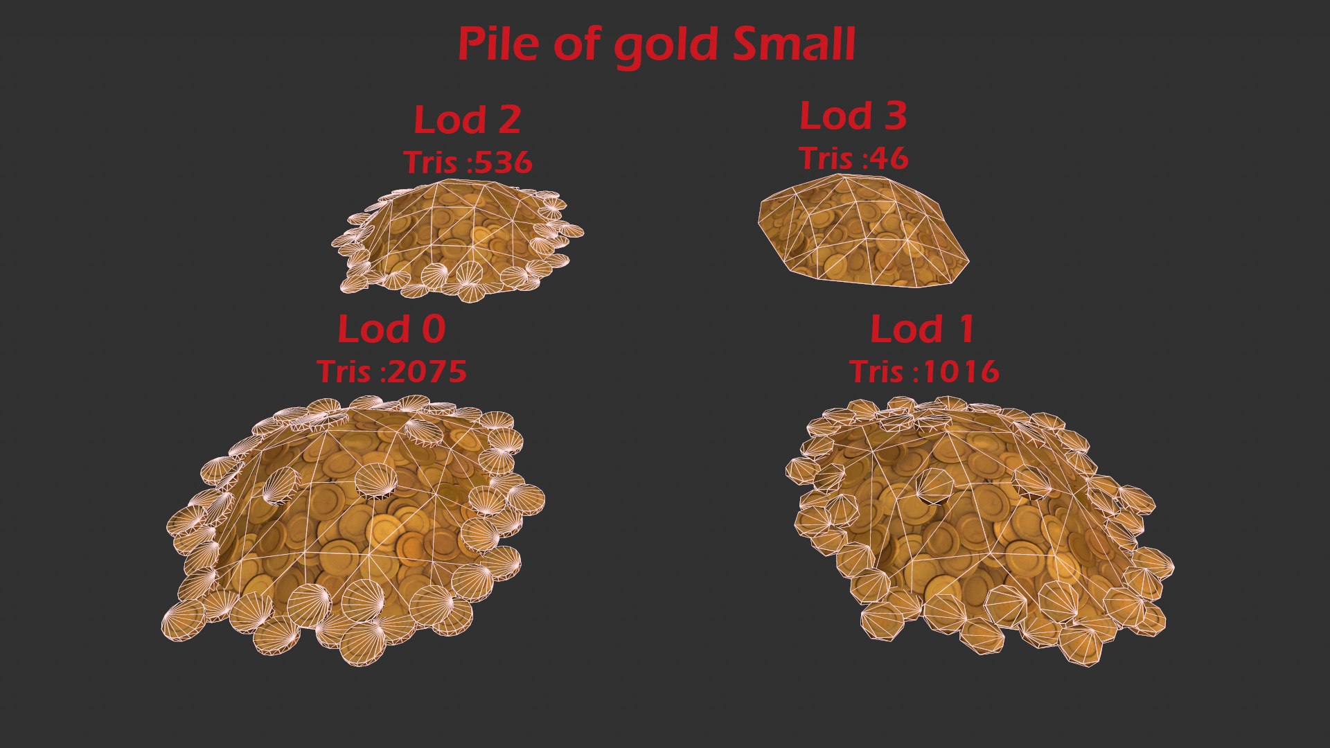 Gold Piles Coin Model - TurboSquid 1701173