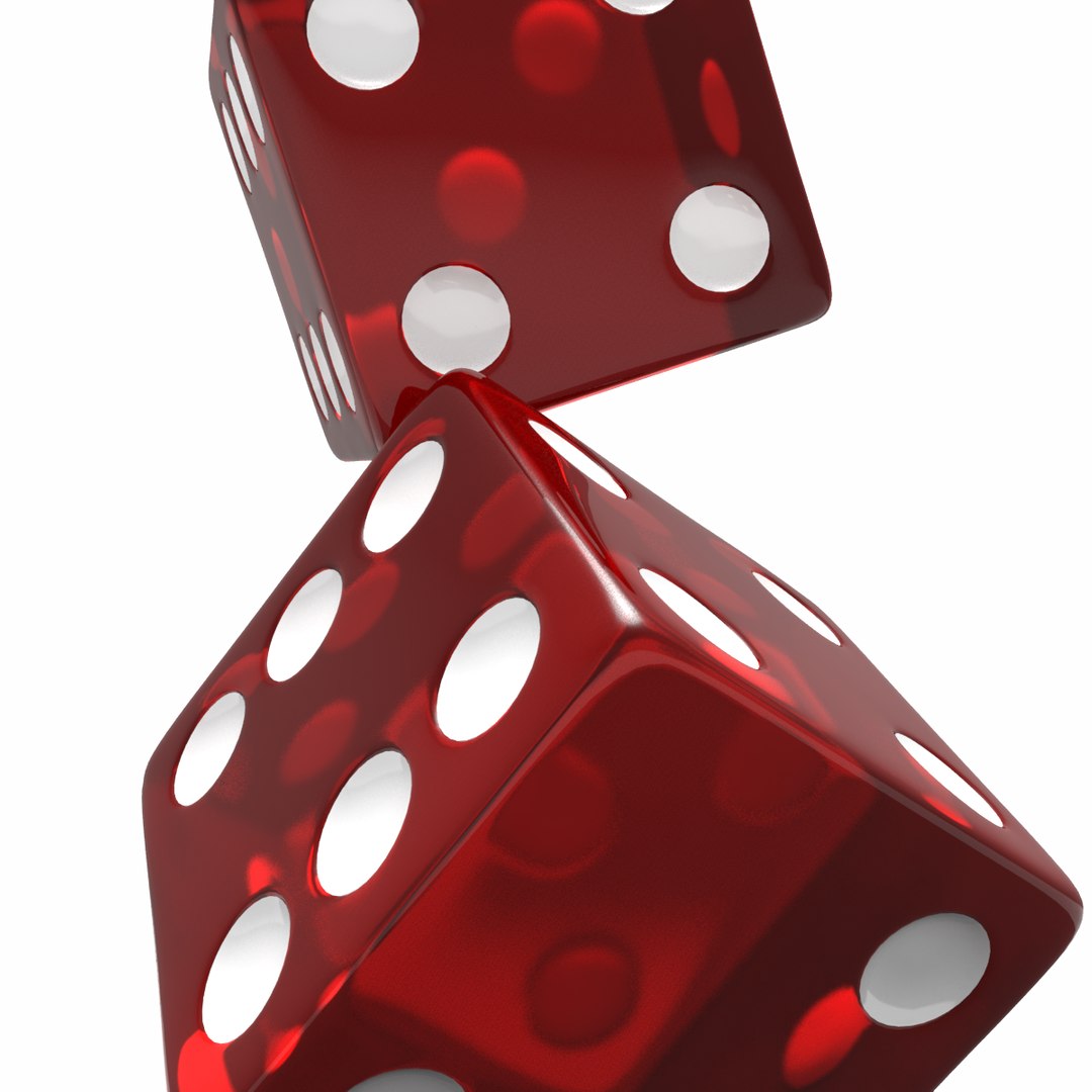 3d Dice Red Model