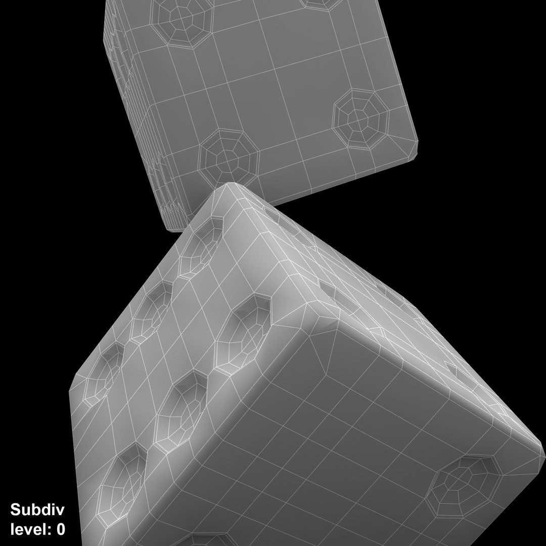 3d Dice Red Model