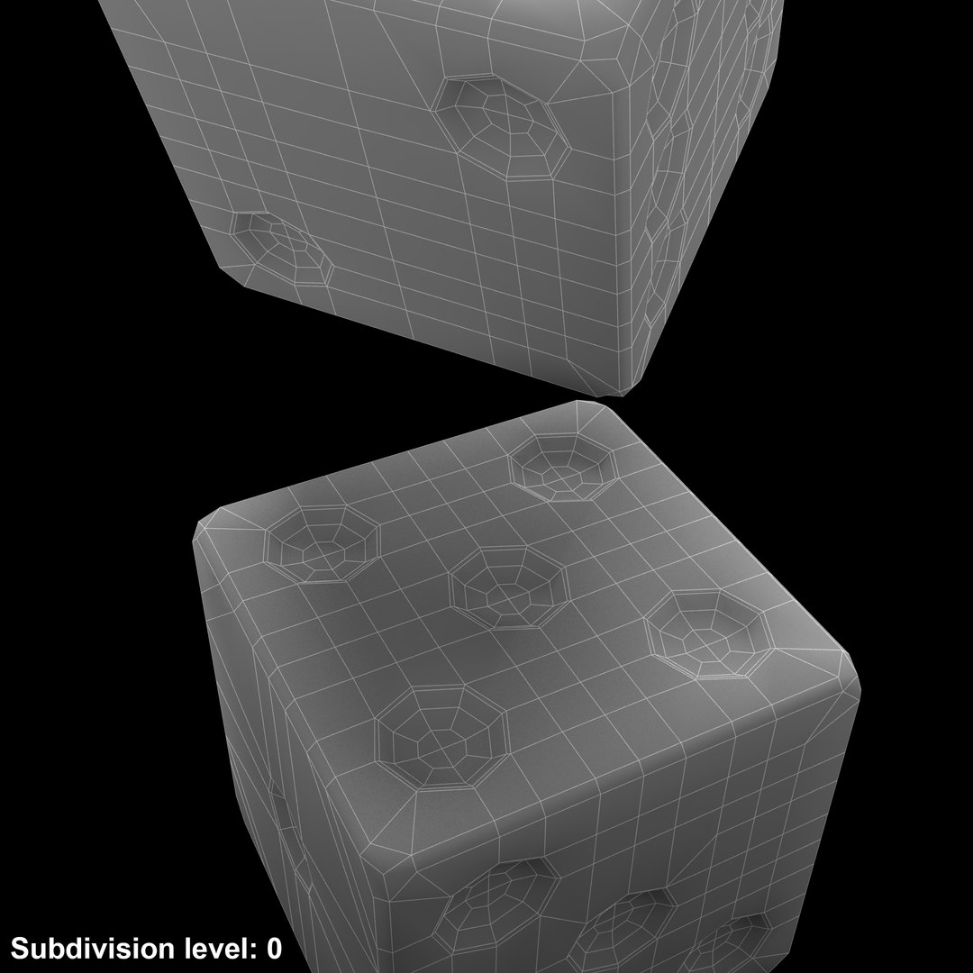3d Dice Red Model