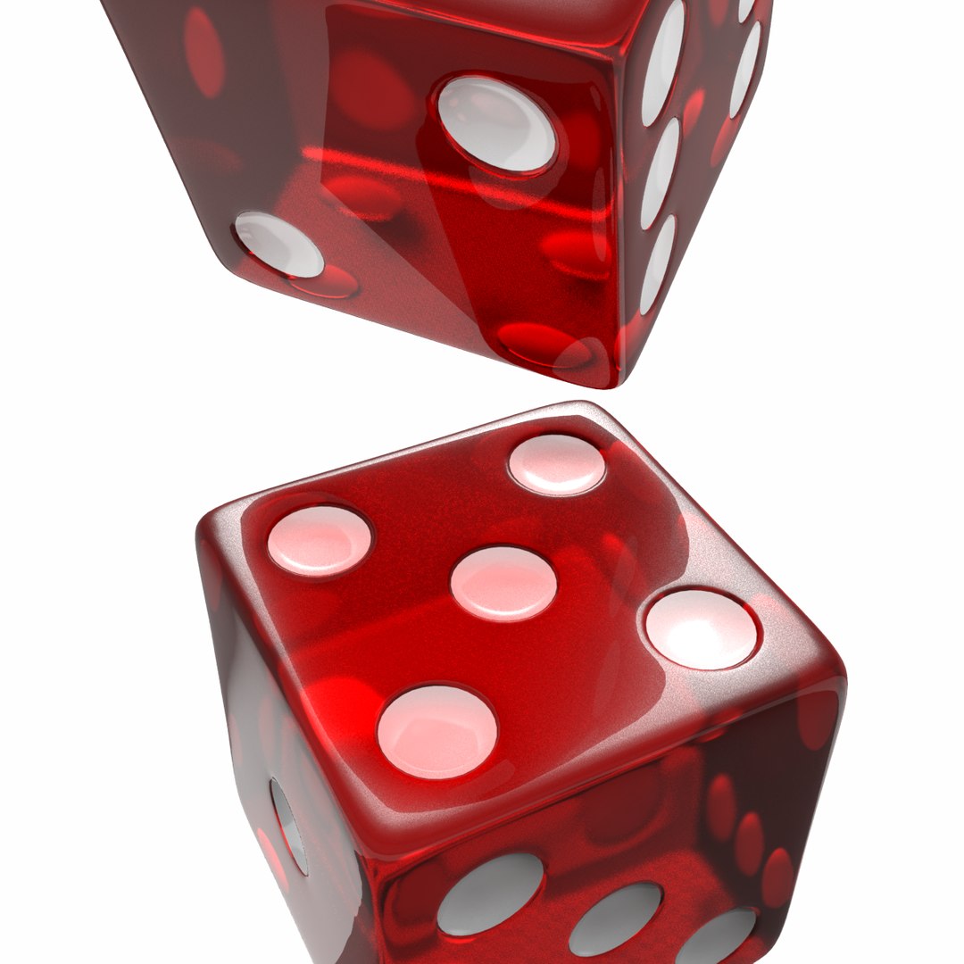3d Dice Red Model