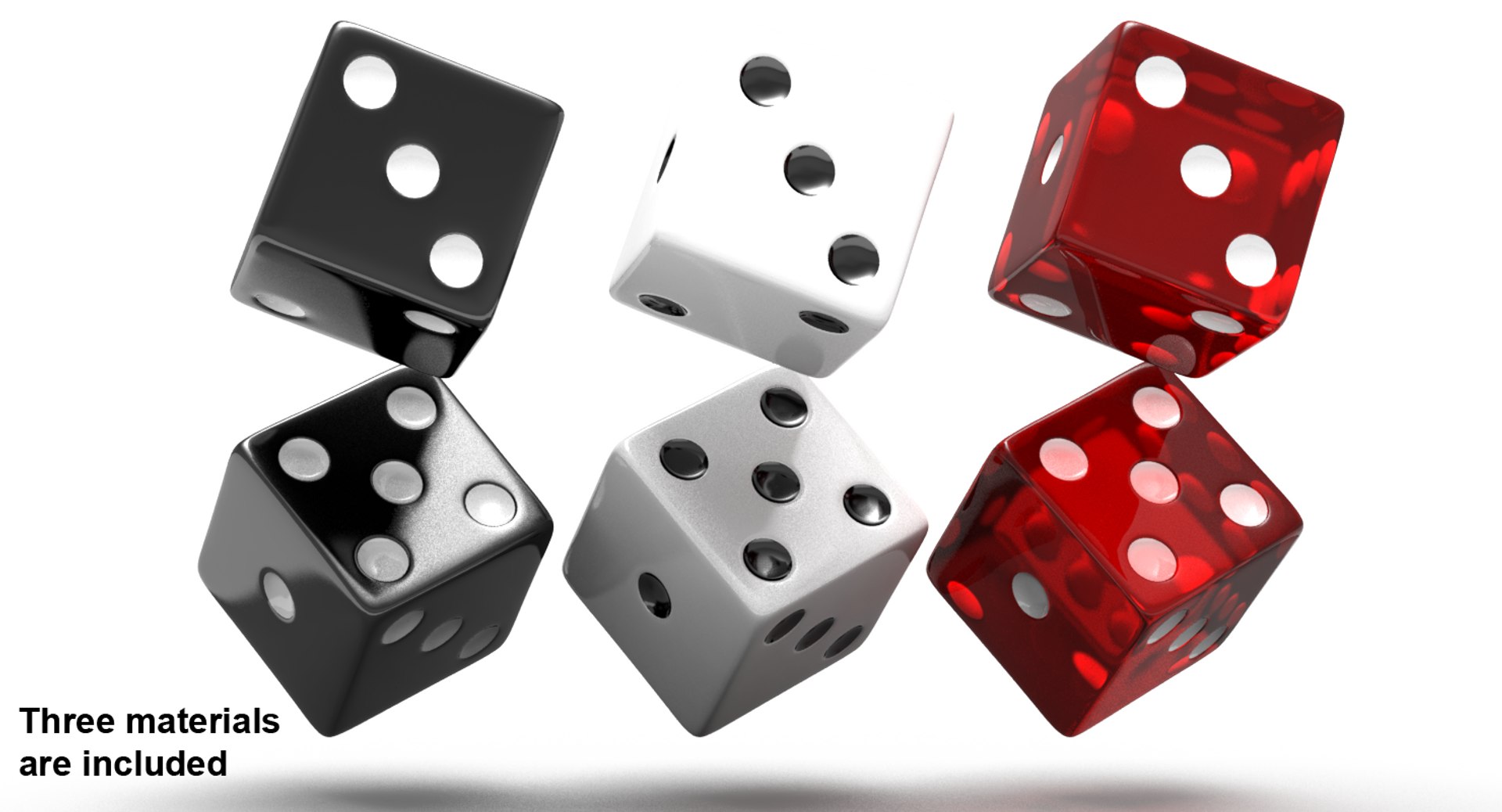 3d Dice Red Model