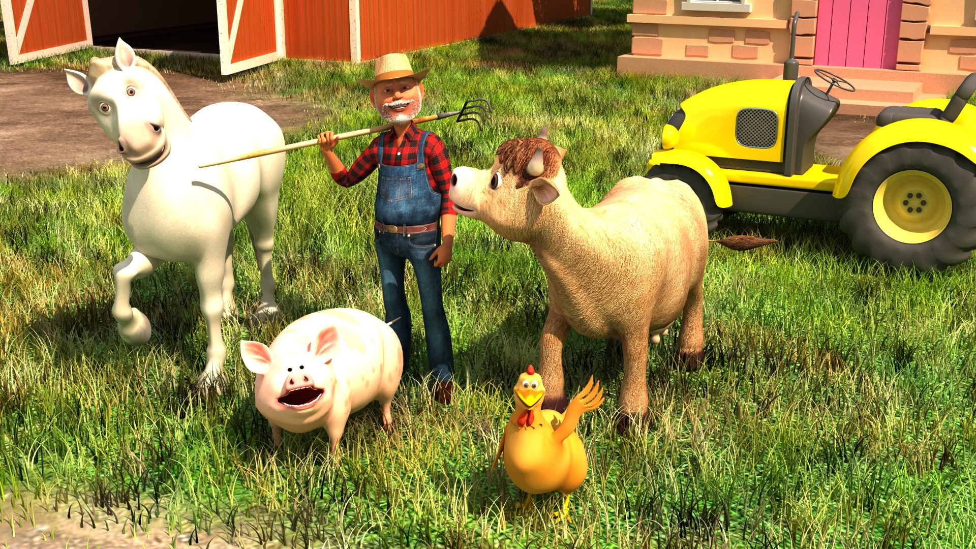 Cartoon farm model - TurboSquid 1930805